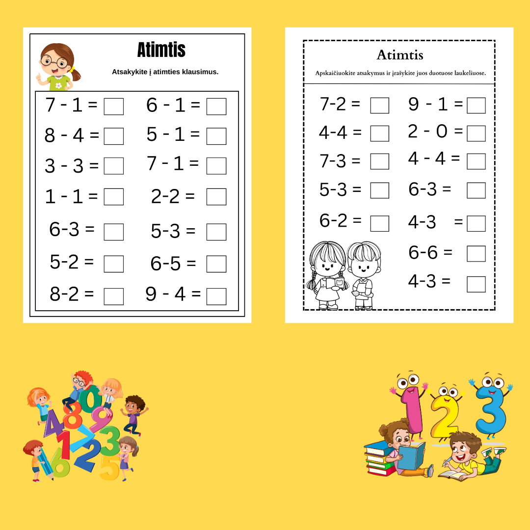 Užduotys priešmokyklinukams - Vaiko lavinimas