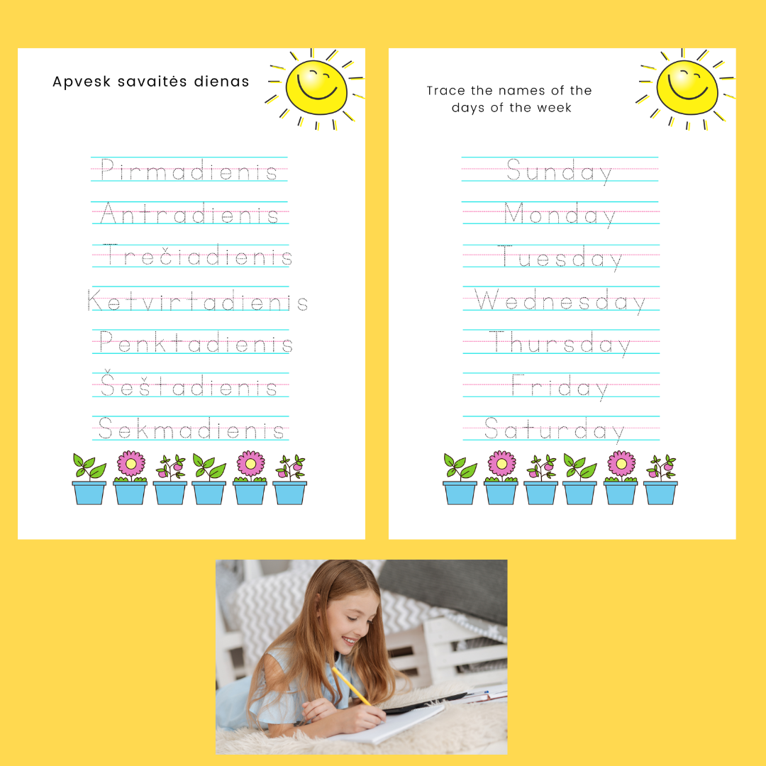 Vaisių ir daržovių pavadinimų apvedžiojimo užduotys – mokomės rašyti ir anglų kalba! 12psl ...